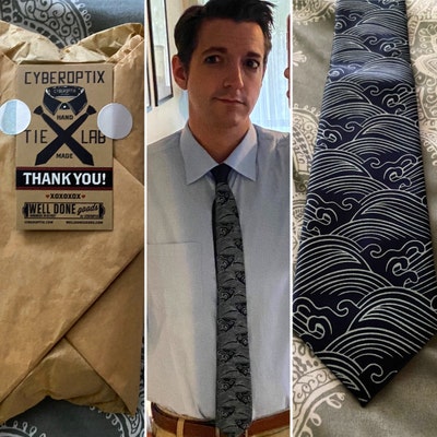 Sea Waves Necktie. Crashing Waves Tie. Beach Wedding Groomsman Necktie ...