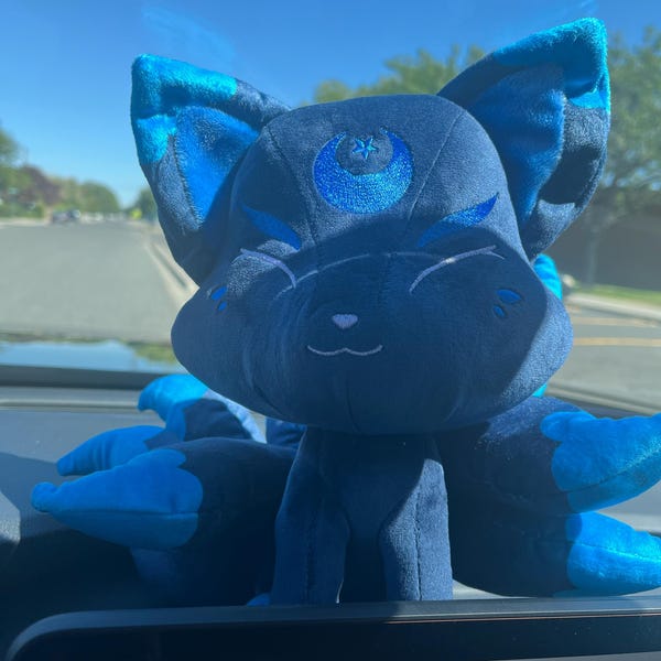 Kawaii Kitsunes Zenith Plushie | Cute Kitsune Plushie | Dark Moon Fox ...