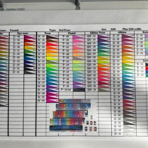 Kalour LARGE PRINT 300 Colored Pencil Set DIY Color Chart / Swatch ...