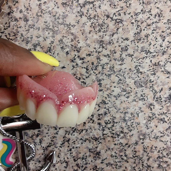 Tiny Denture Keychain "baby Teeth@ - Etsy