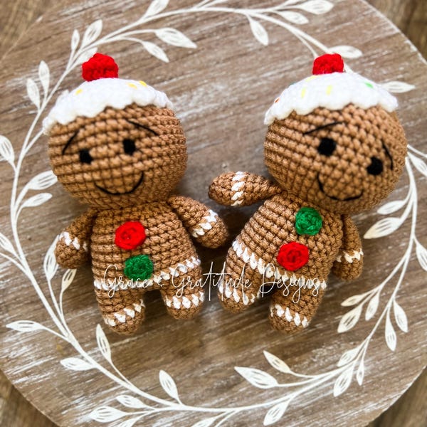 Crochet Gingerbread Man Amigurumi Pattern | Gingerbread Man Christmas ...