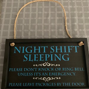 Night Shift Front Door Do Not Disturb Sign Custom Handmade - Etsy