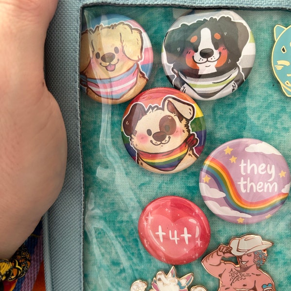 Pride Puppies Buttons (1.5 In) | Cute Dogs Pride Flag Pinback Button ...