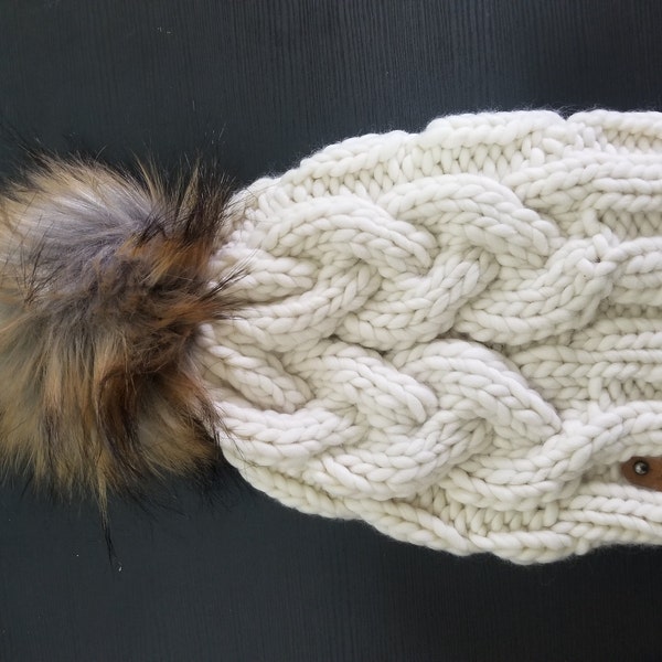 Red Tonal 100% Merino Wool Knit Hat Entangled Beanie Adult Size ...