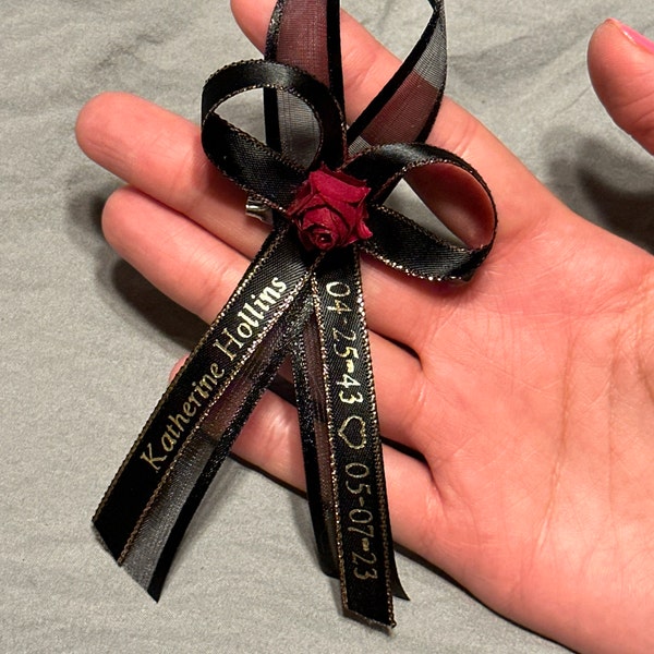 Personalized Funeral Ribbon Favors: Custom Memorial Ribbons With Pin - Etsy