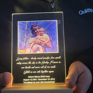 Custom Personalized Photo Picture LED Wood Stand Night Light Lamp in ...