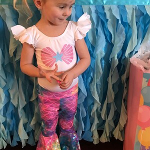 15 Colors Kids Mermaid Bell Bottoms Mermaid Pants Leggings Gymnastics ...