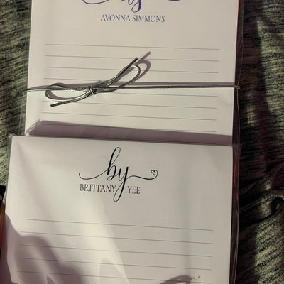 Personalized Monogram Notepad Stationery Desk Pad Elegant Custom ...