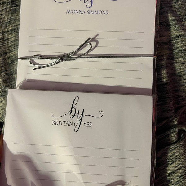 Personalized Monogram Notepad Stationery Desk Pad Elegant Custom ...