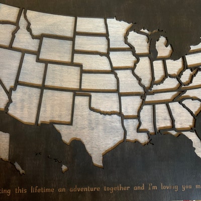 Wooden Us Map Wooden Wall Art Maps Wooden Usa Map - Etsy
