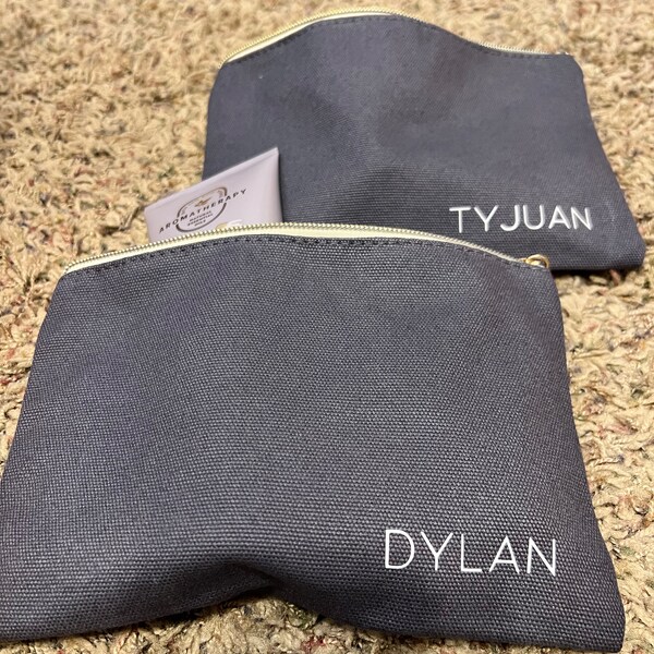 MAKEUP BAG, Personalized Pouch, Minimalist Customized Text Print ...