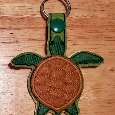 Turtle Key Fob, Machine Embroidery, ITH, in the Hooop, 4x4, Turtle, Key ...