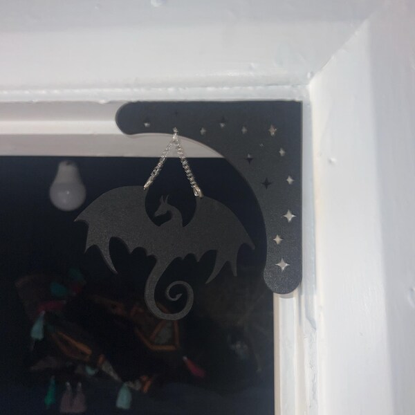 Fantasy Book Shelf Corner Decoration Dragon Flame Crescent Moon ...