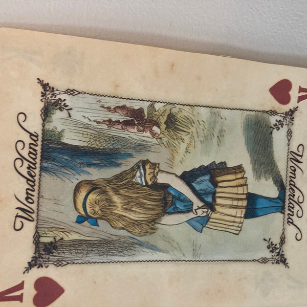 Alice in Wonderland Large Playing Cards, Set of 4, Print for Framing ...