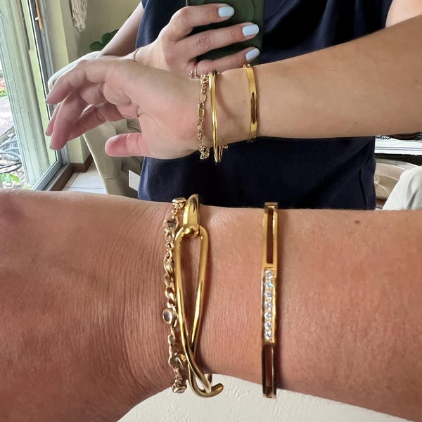 Square Gold Bangle Bracelet | Minimalist Gold Plated Bangle | Stacking ...