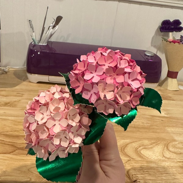 Paper Hydrangea Flower Template Pattern & Tutorial, DIY Small Paper ...