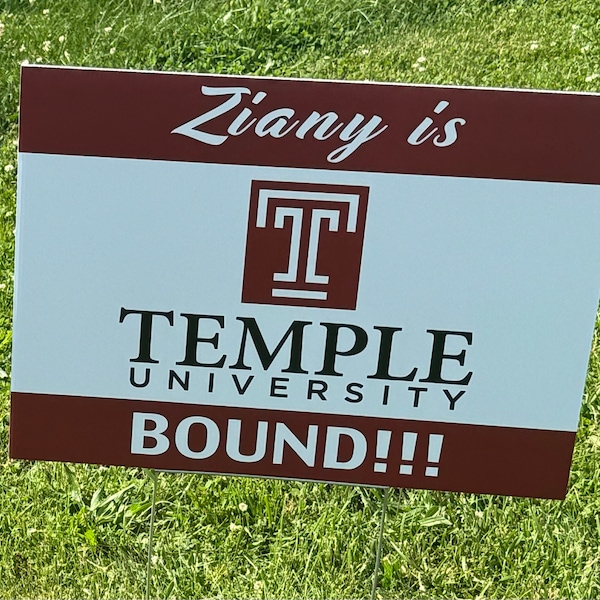 Personalized College Bound Yard Sign, College Logo Sign, Custom ...