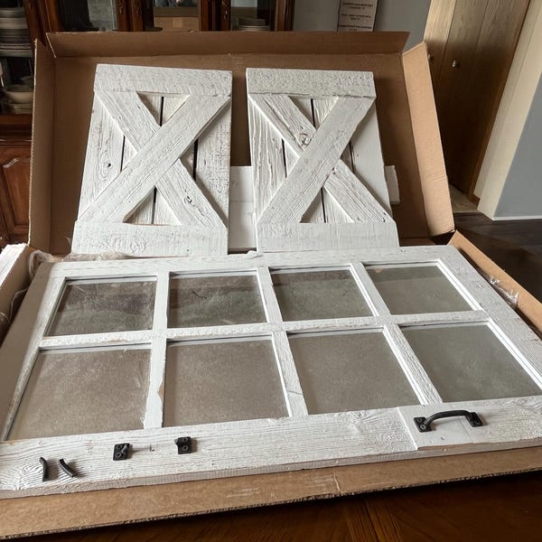 8 Pane Farmhouse Wall Decor Window Mirror - Rustic Window Mirror ...