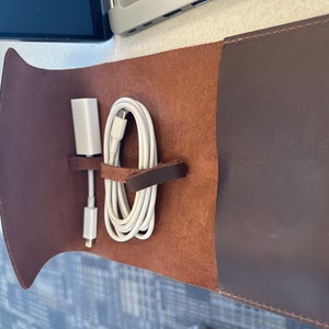 Surface Laptop Studio Case, Gray Leather Sleeve, Microsoft Surface Slim ...