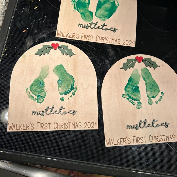 Mistletoes Baby Footprint Mistletoe Craft Baby's First Christmas Craft ...