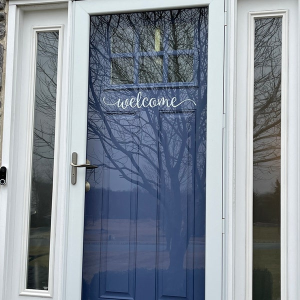 Front Door Welcome Decal, Cute Welcome Sticker Greeting for Home, House ...