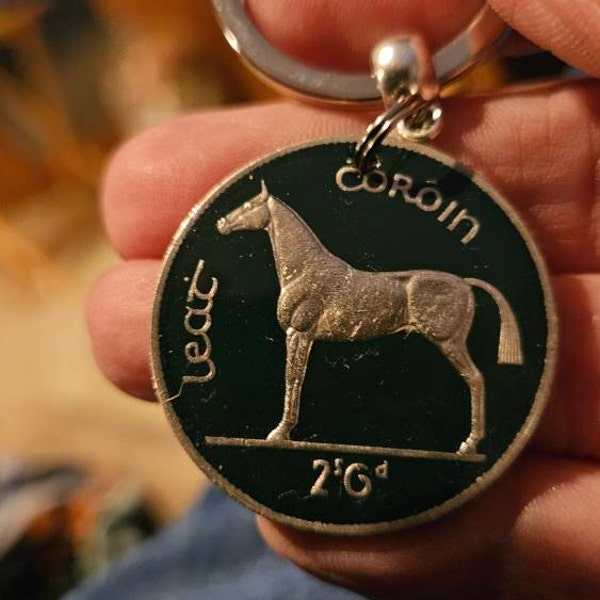 Lucky Silver Sixpence Keyring / Old Irish Coin / Greyhound & Harp /1928 ...