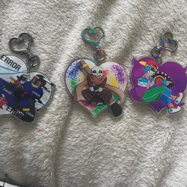 Sans Undertale AU Double Sided Acrylic Heart Keychain - Etsy