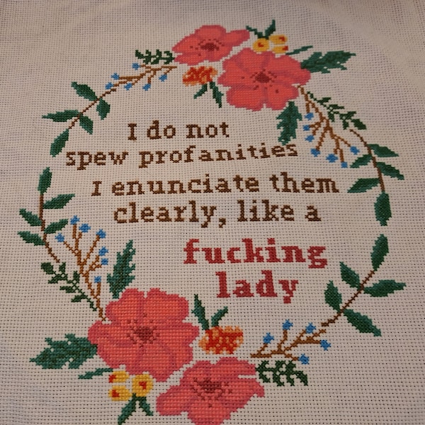 Funny Cross Stitch Patterns PDF Bundle - Sweary & Sarcastic Embroidery ...