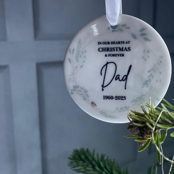 Personalised Memorial Bauble - Remembrance Christmas Decoration ...