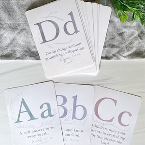 ABC Scripture Memorization Cards, Abc Bible Flash Cards, Abc Bible ...