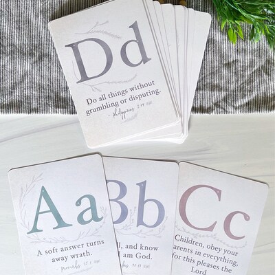 ABC Scripture Memorization Cards, Abc Bible Flash Cards, Abc Bible ...
