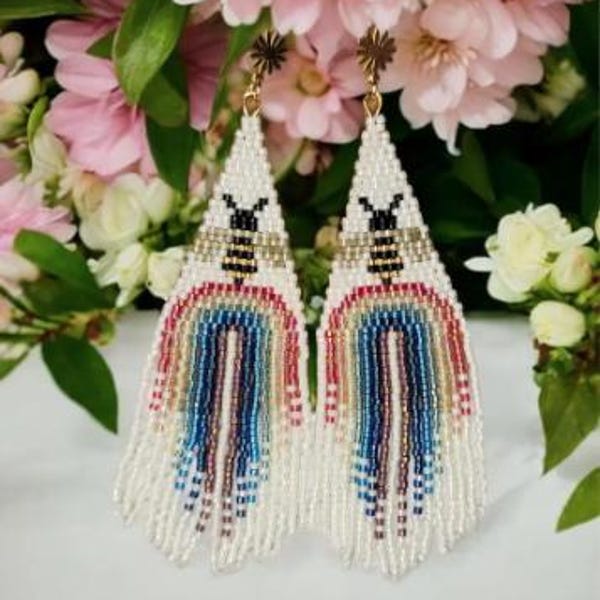 Aurora Borealis North Pole Seed Bead Fringe Earring Pattern, Northern ...
