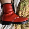 Combat Boots - Red | Red Combat Boots, Goth Boots, Handmade Lace up ...