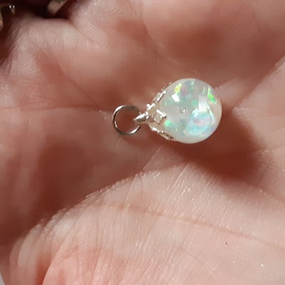10mm Australian Opal Charm Floating Opal Gold/silver - Etsy