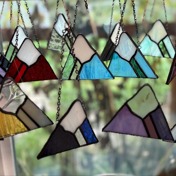 DIGITAL DOWNLOAD Pattern | Mountain Peak Stained Glass Pattern ...