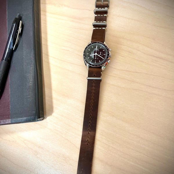 USA Handmade Horween NBA Basketball Leather NATO Watch Strap Full Grain ...