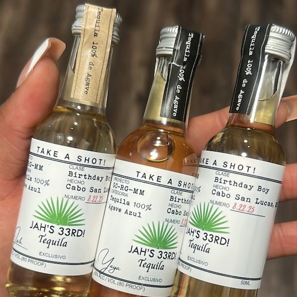 Mini Tequila Bottle Label, Party Favor Shooter Labels, Custom Casamigos ...