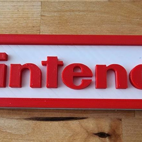 Nintendo Video Game Logo Sign 8.5in (3D Printed, Man Cave, Game Room ...