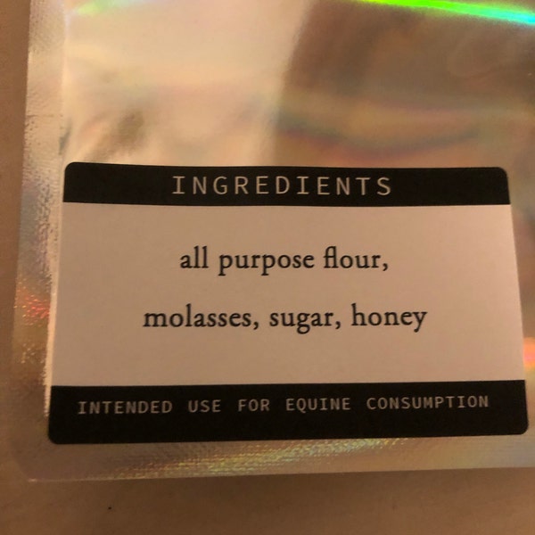 Printed Ingredients Stickers - Custom Ingredients List - Personalised ...