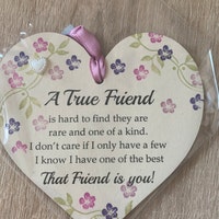 A True Friend Special Friend One of A Kind Friendship Wooden Gift Heart ...