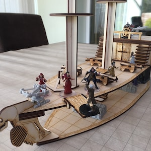 Pirate Ship Dungeons and Dragons RPG Wooden Laser Cut Kit PVA Required ...