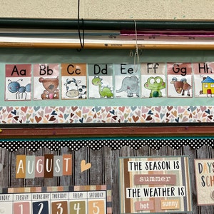 BOHO RAINBOW Alphabet Posters Editable Neutral Rainbow Vintage Retro ...