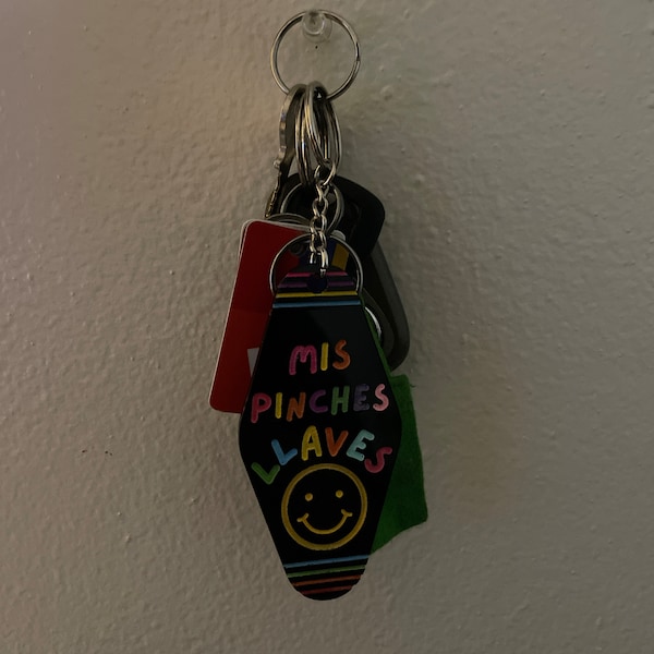 Funny Mexican Motel Keychain, Hand-painted Acrylic Key Tag - Etsy