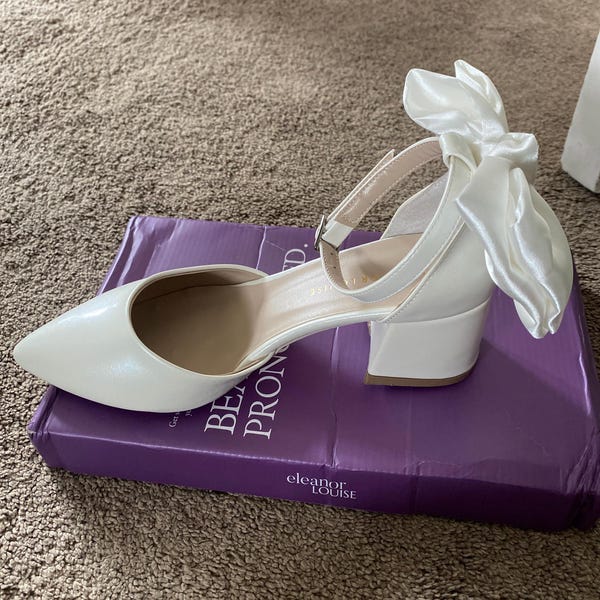 White Bridal Shoes, Slingback Bride Shoes, White Wedding Shoes, Women's ...