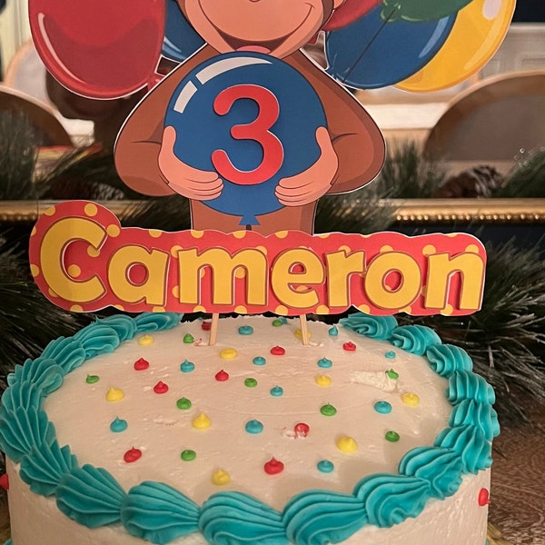 Curious George Cake Topper/personalized Topper - Etsy