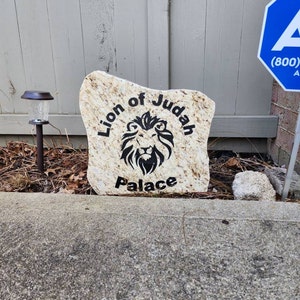 Natural Granite Stone Engraved Personalized House Sign and GARDEN Rock ...