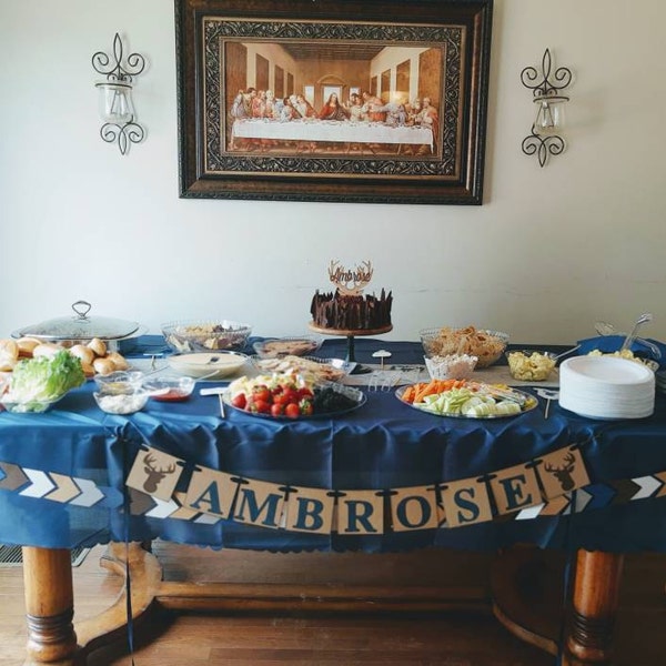 Lil Buck First Birthday Decor Oh Deer Baby Shower Garland Woodland ...