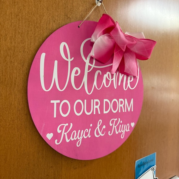 Personalized Dorm Door Sign, College Dorm Hanger, Welcome to Our Dorm ...