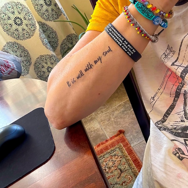 Custom Text Temporary Tattoo - Personalized Temporary Tattoo - Quote ...