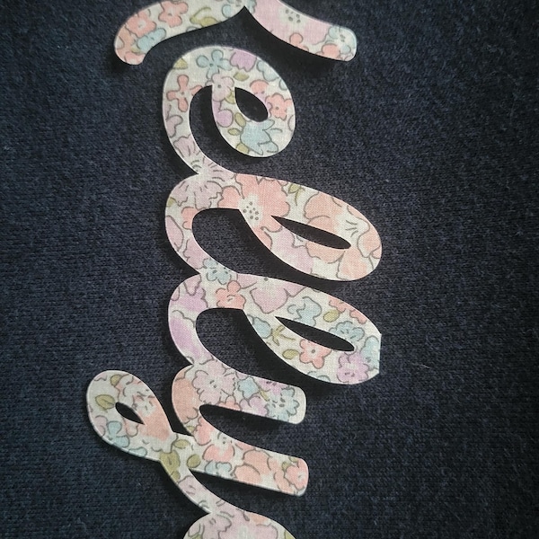 Iron on Fabric Name Applique Floral Fabric Name for Iron on Iron on ...